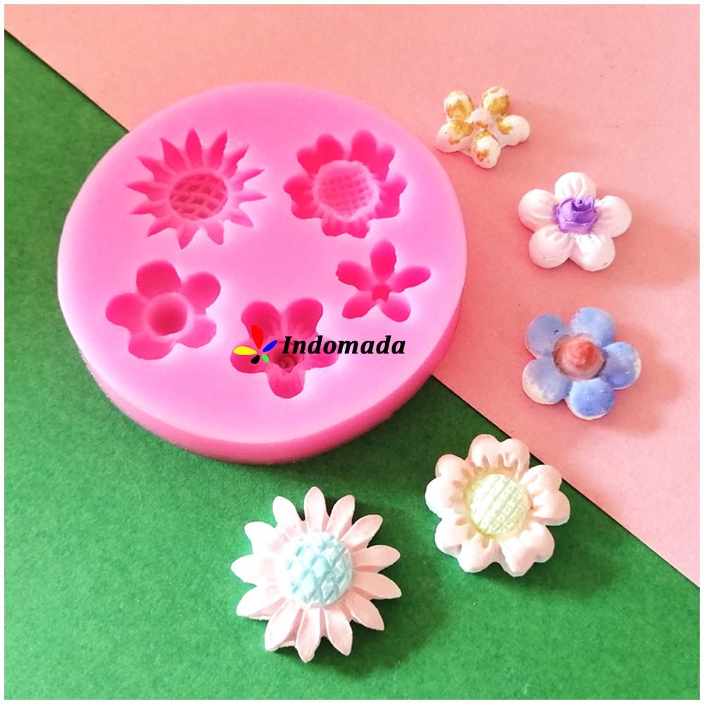 Jual Indomada Cetakan Silikon Fondant Bunga Kue Tart Cokelat 3D Flowers ...