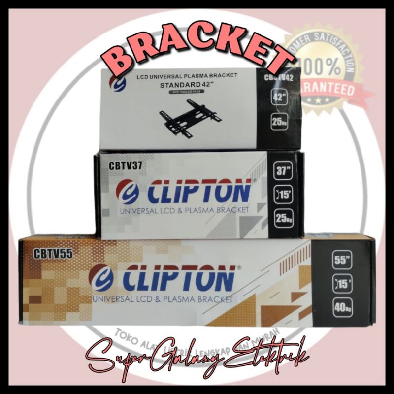 Jual Bracket tv Clipton 19" - 22" - 24" - 29" - 32" - 37"- 42" - 55 ...