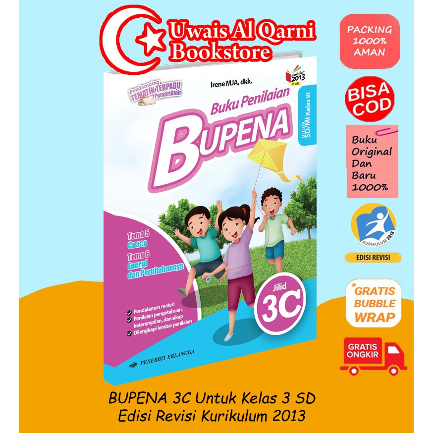 Jual BUPENA (BUKU PENILAIAN)JILID 3C UNTUK SD MI KLS III K13N ERLANGGA | Shopee Indonesia