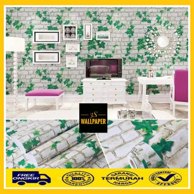 Jual Wallpaper Dinding Ruang Tamu Salur Polkadot Hijau Pink Bata Hk Wallpaper Wallpaper Sticker ...