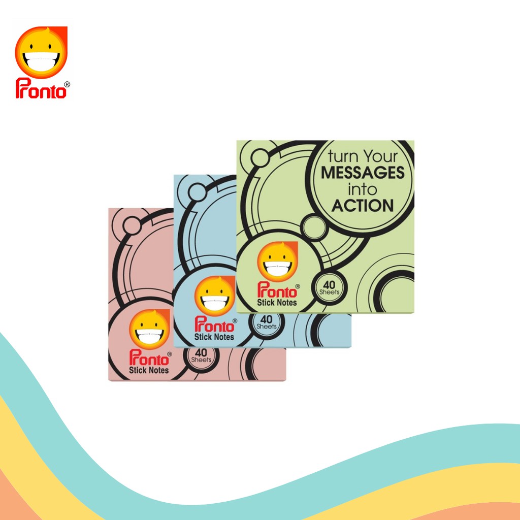 Jual STICK NOTE PRONTO WARNA PASTEL 75 x 75 (1 PCS) | Shopee Indonesia