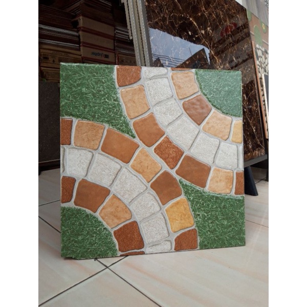 Jual keramik garasi kasar 40x40 motif rumput | Shopee Indonesia