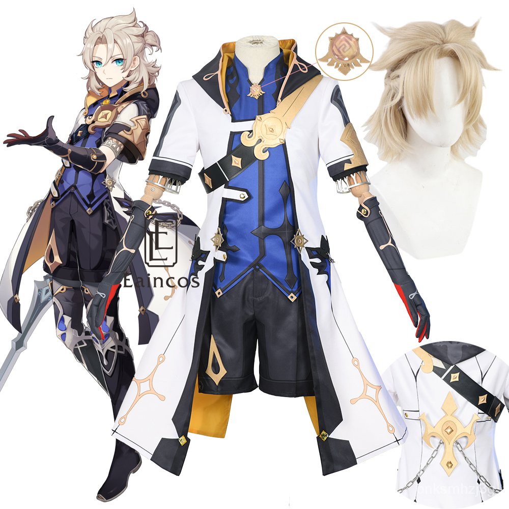 Jual Game Genshin Impact Albedo Cosplay Costume Wigs Anime Uniforms ...