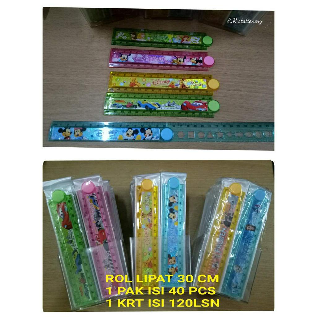 Jual PENGGARIS LIPAT 30cm, penggaris plastik fancy 30 cm, alat bantu ...
