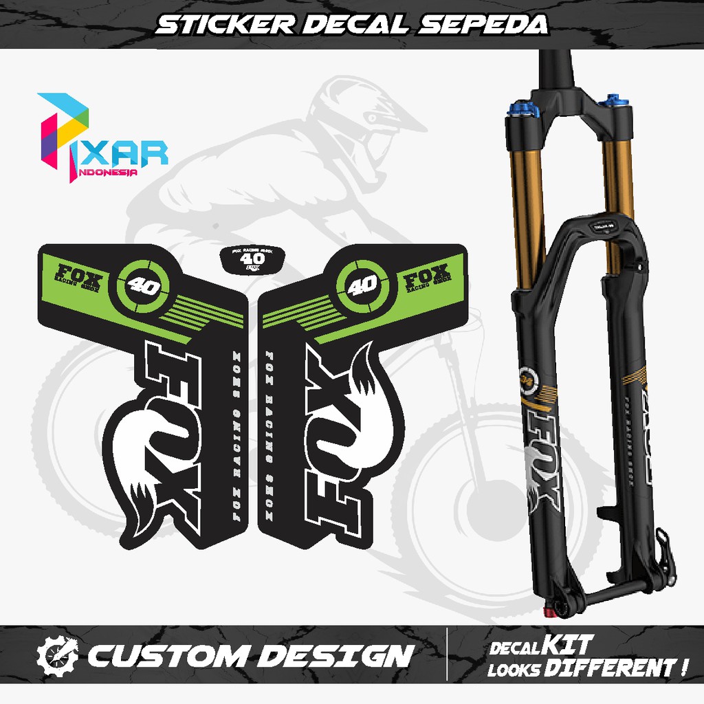 Jual STIKER DECAL SEPEDA STICKER MTB FORK FOX 34 2011 WARNA GREEN RED ...