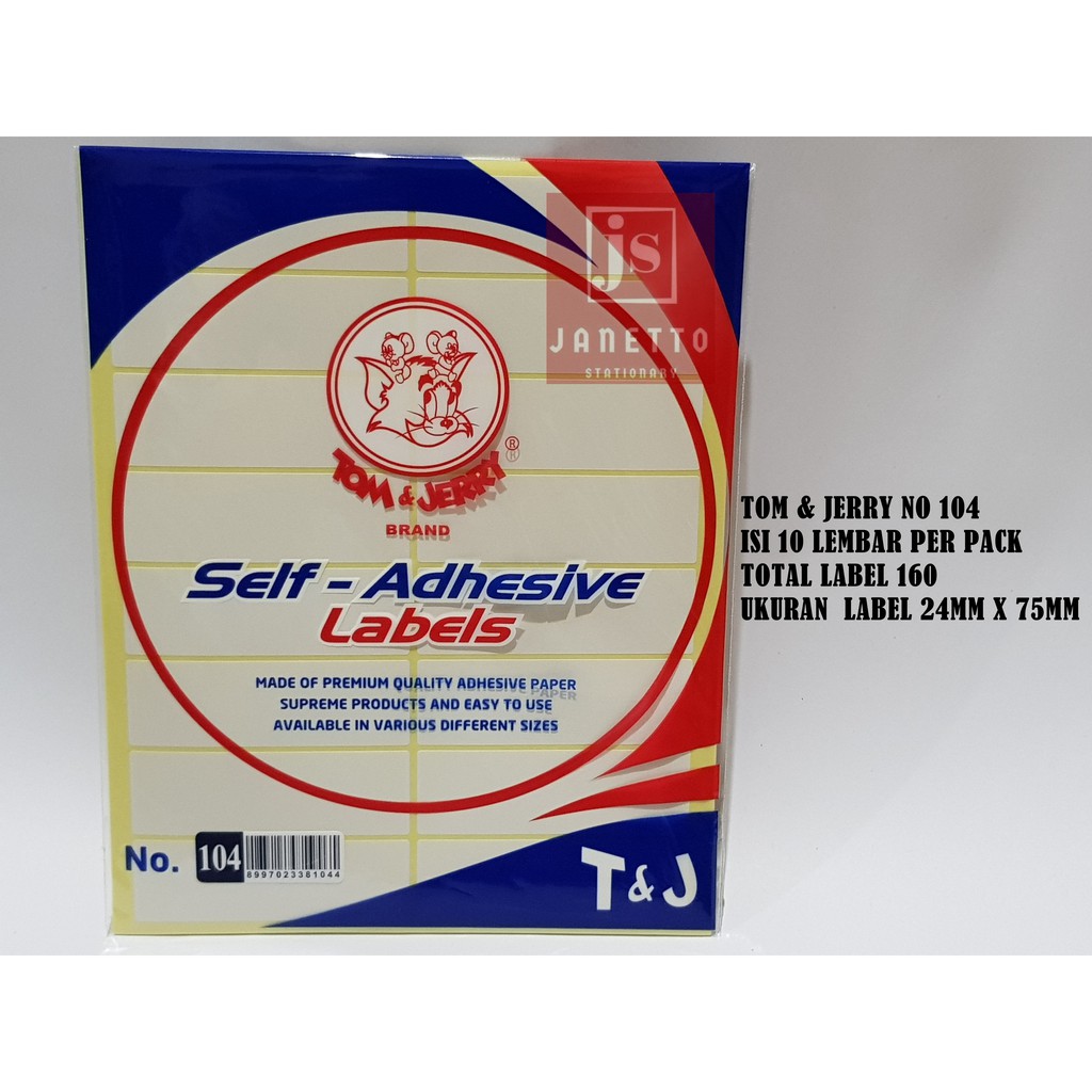 Jual Label Sticker Tom & Jerry No. 104 | Shopee Indonesia