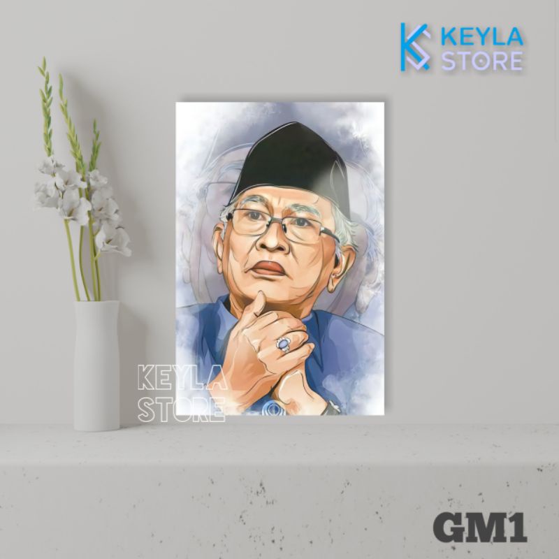 Jual POSTER KAYU HIASAN DINDING PAPAN MDF TEMA KH. AHMAD MUSTOFA BISRI ...