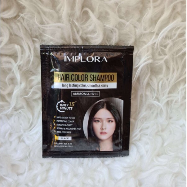 Jual IMPLORA - hair color shampoo pewarna rambut alami sampo tahan lama ...