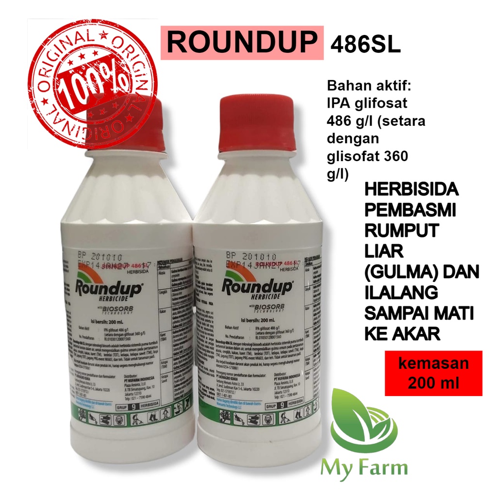 Jual Roundup 486 SL 200 ml Herbisida Obat Pembasmi Rumput Liar dan ...