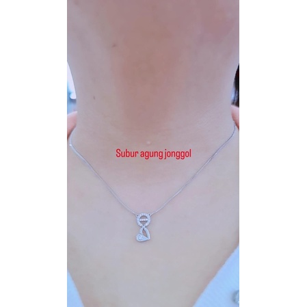 Jual Kalung love kombinasi mas putih asli cantik manis | Shopee Indonesia