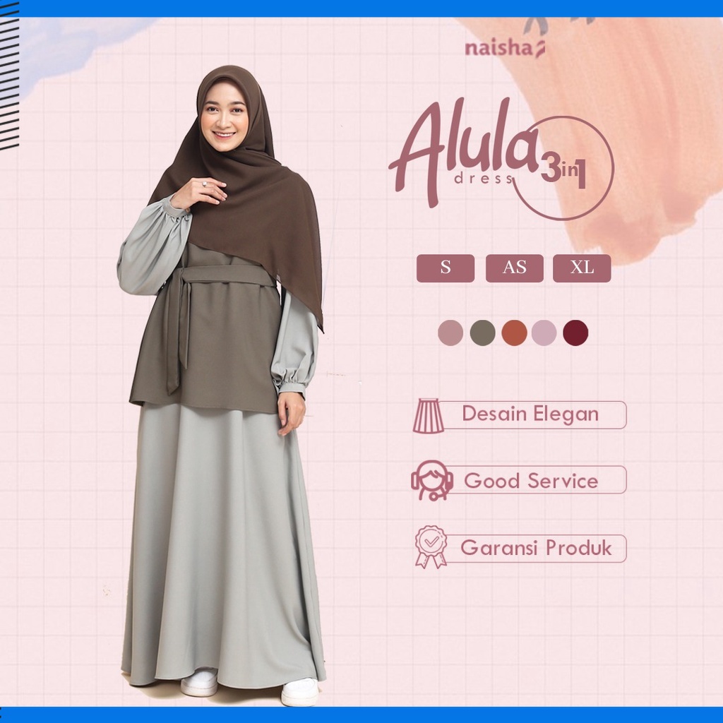 Jual Alula Dress 3 in 1 by Naishaofficial | Shopee Indonesia