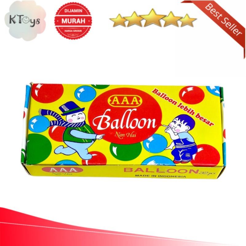 Jual balon plembungan tiup jumbo AAA isi 32pcs | Shopee Indonesia