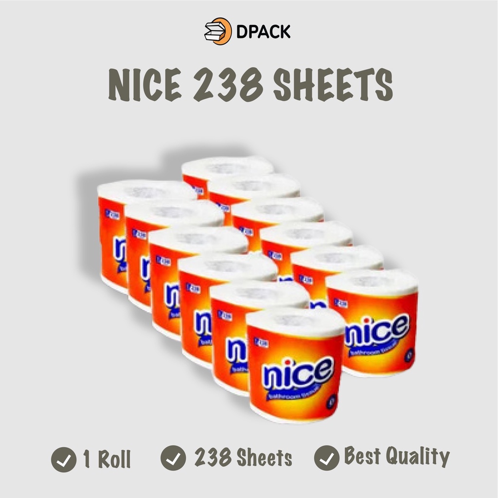 Jual Tissue NICE ROLL - Tisu Gulung Toilet - Tissue 238 Sheet 2 ply | Shopee Indonesia
