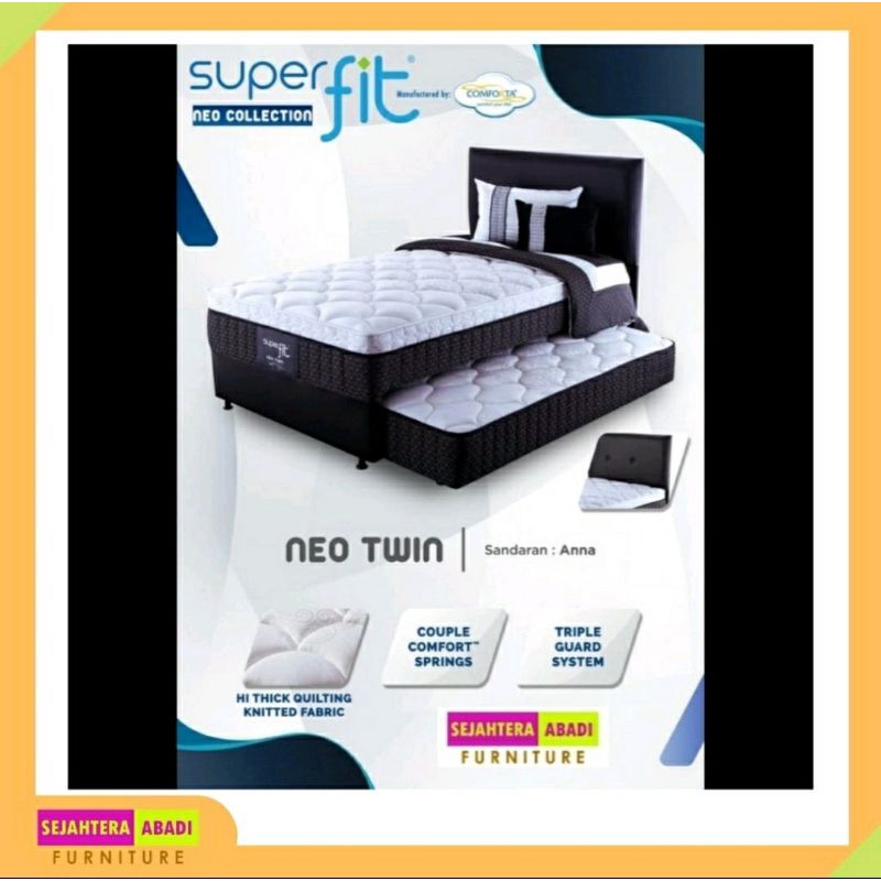 Jual comforta springbed sorong 2in1 superfit neo twin divan/full set ...