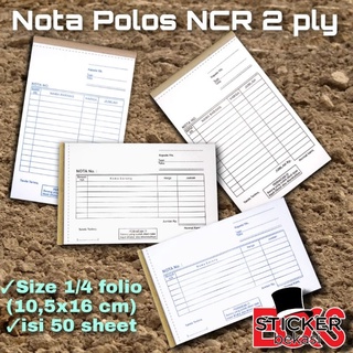 Jual NOTA KONTAN 1/4 FOLIO /NOTA POLOS NCR 2 PLY & 1 PLY UKURAN 1/4 ...