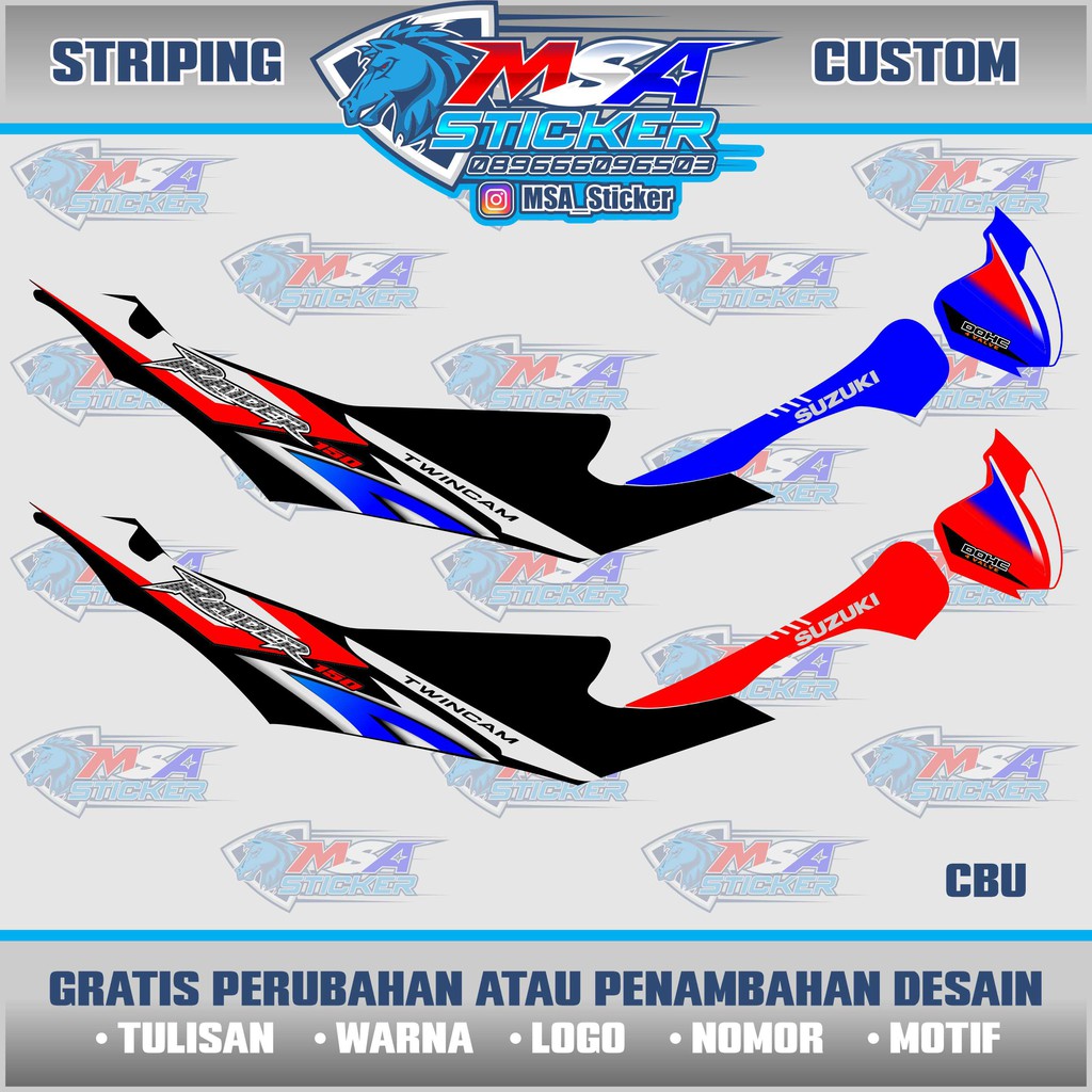 Jual STRIPING CUSTOM SUKA SUKA SATRIA F CBU / STICKER VARIASI CBU ...