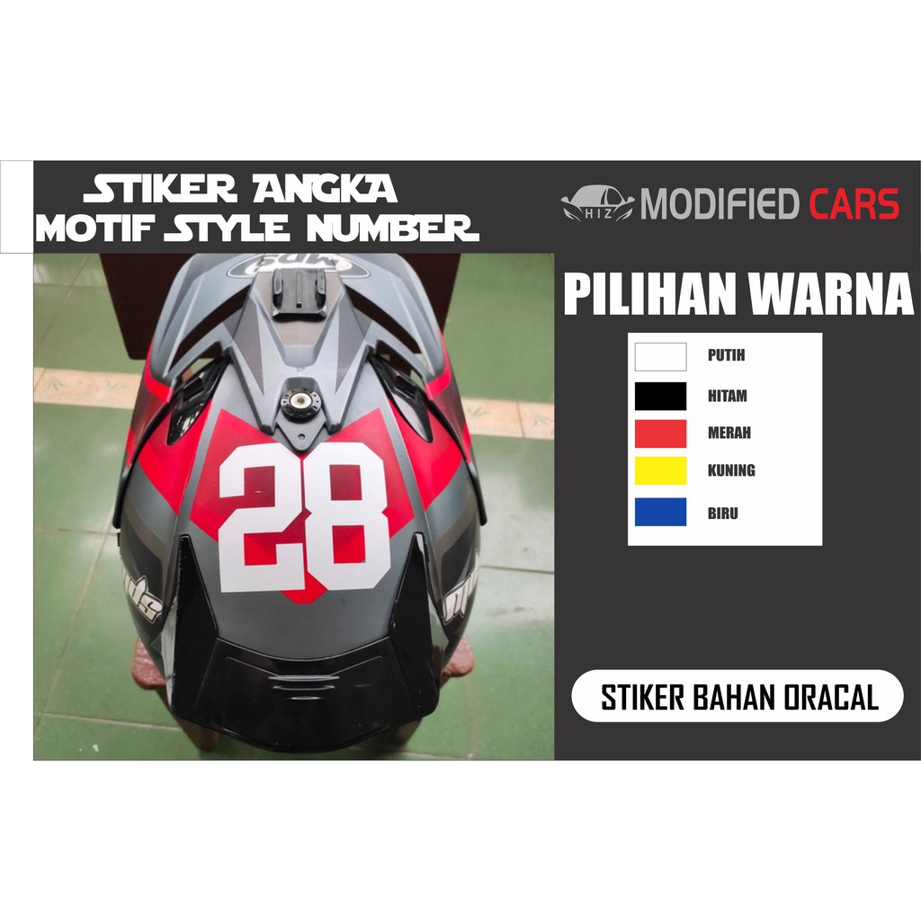 Jual Stiker Nomor 2 Angka Baseball Style Number Cutting Sticker ...