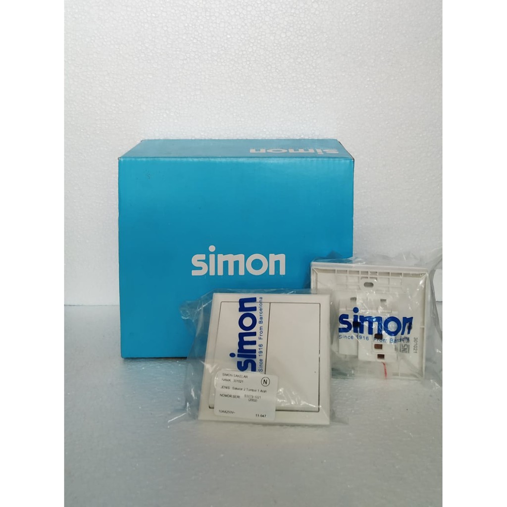 Jual SIMON-2 GANG 1 WAY SWITCH - WHITE COLOUR | Shopee Indonesia