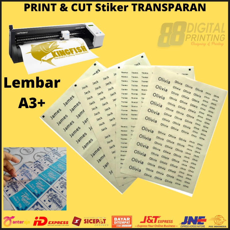 Jual Cetak Stiker Vinyl TRANSPARAN / Custom Sticker Waterproof TAHAN ...