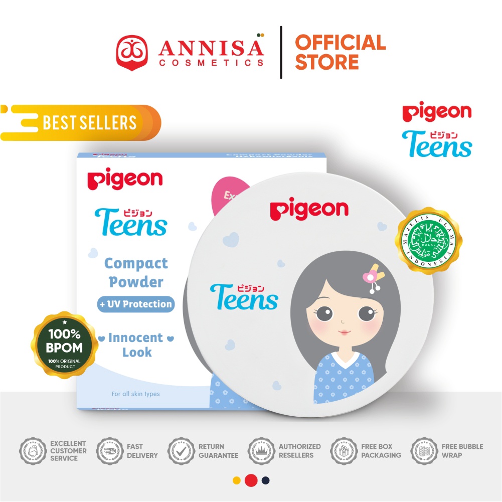 Jual Pigeon Teens Compact Powder Innocent Look 14g (BIRU) | Shopee ...
