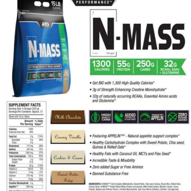 Jual Ans Nmass 15 Lb Ans N mass 15Lb Ans Nmass Gainer 15 Lb Ans Gainer Nmass Gainer | Shopee ...