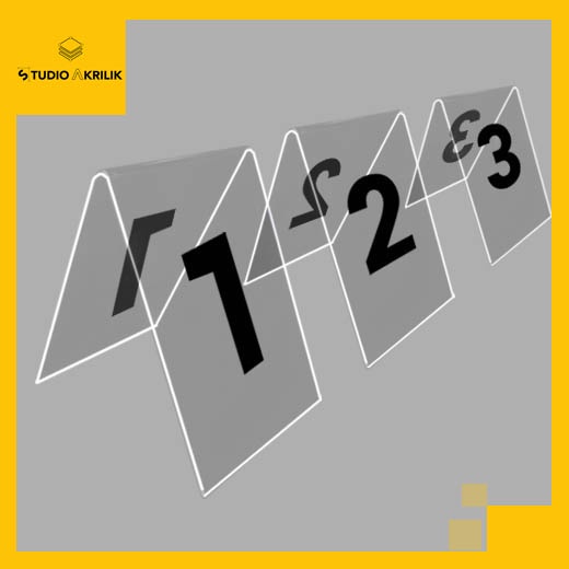 Jual nomor meja / custom nomor meja / penanda meja / akrilik nomor meja ...