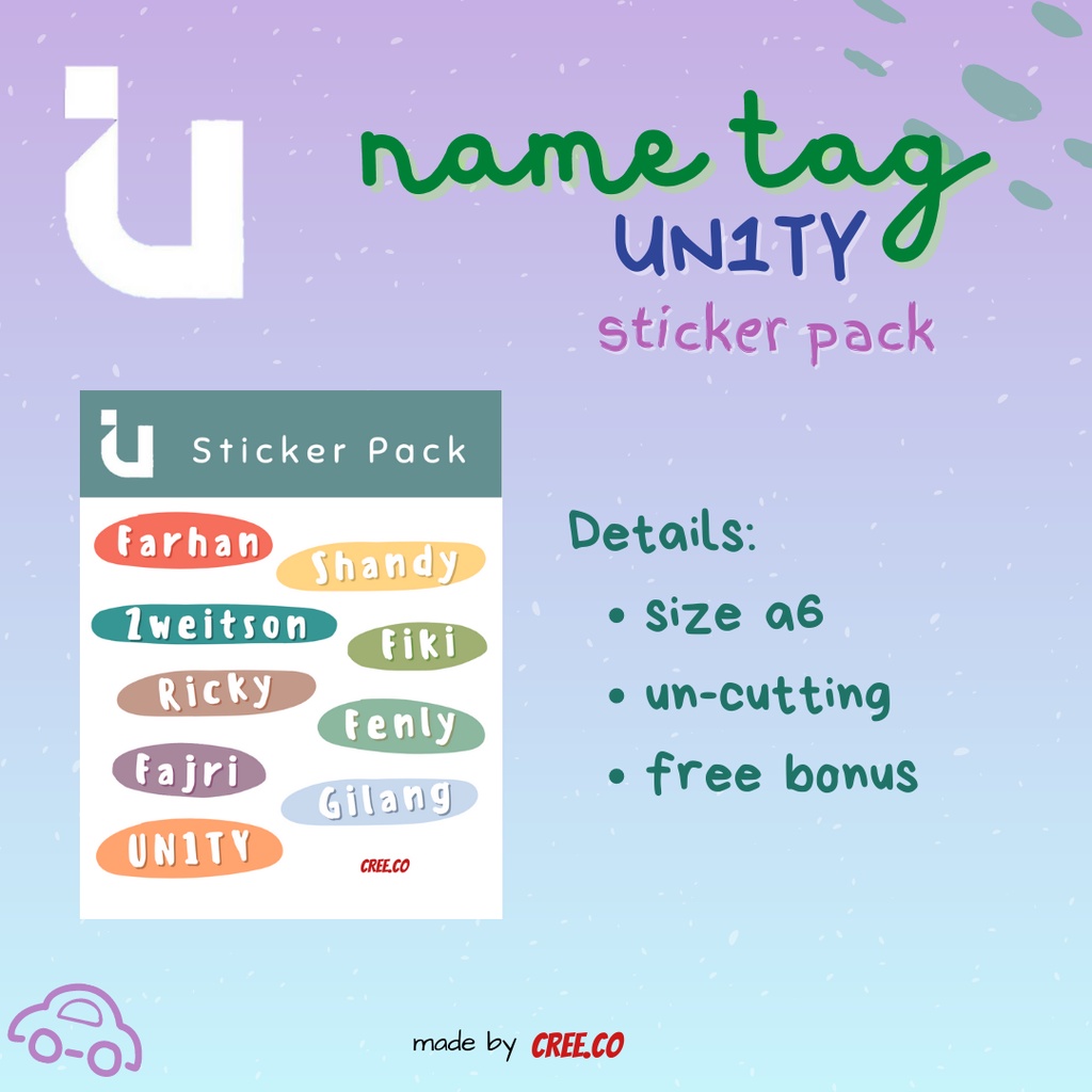 Jual UN1TY Name Tag Sticker Pack | Shopee Indonesia