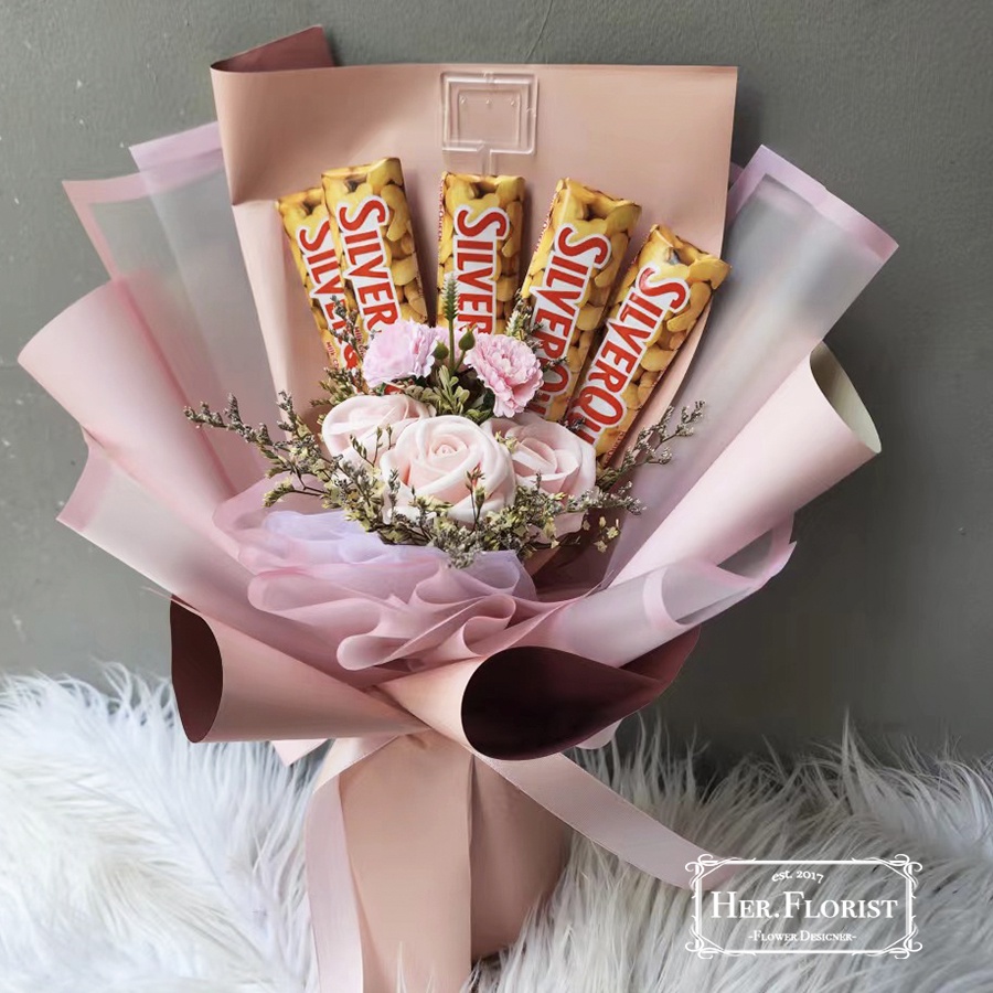 Jual HER.FLORIST [SNACK] Buket Coklat Besar uk 50CM | Bucket Bunga ...
