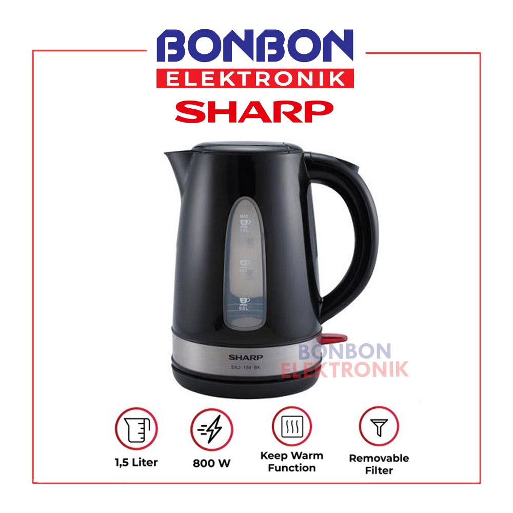 Jual SHARP Kettle Listrik 1.5 Liter EKJ-156-BK / Kettle Jug EKJ156BK ...