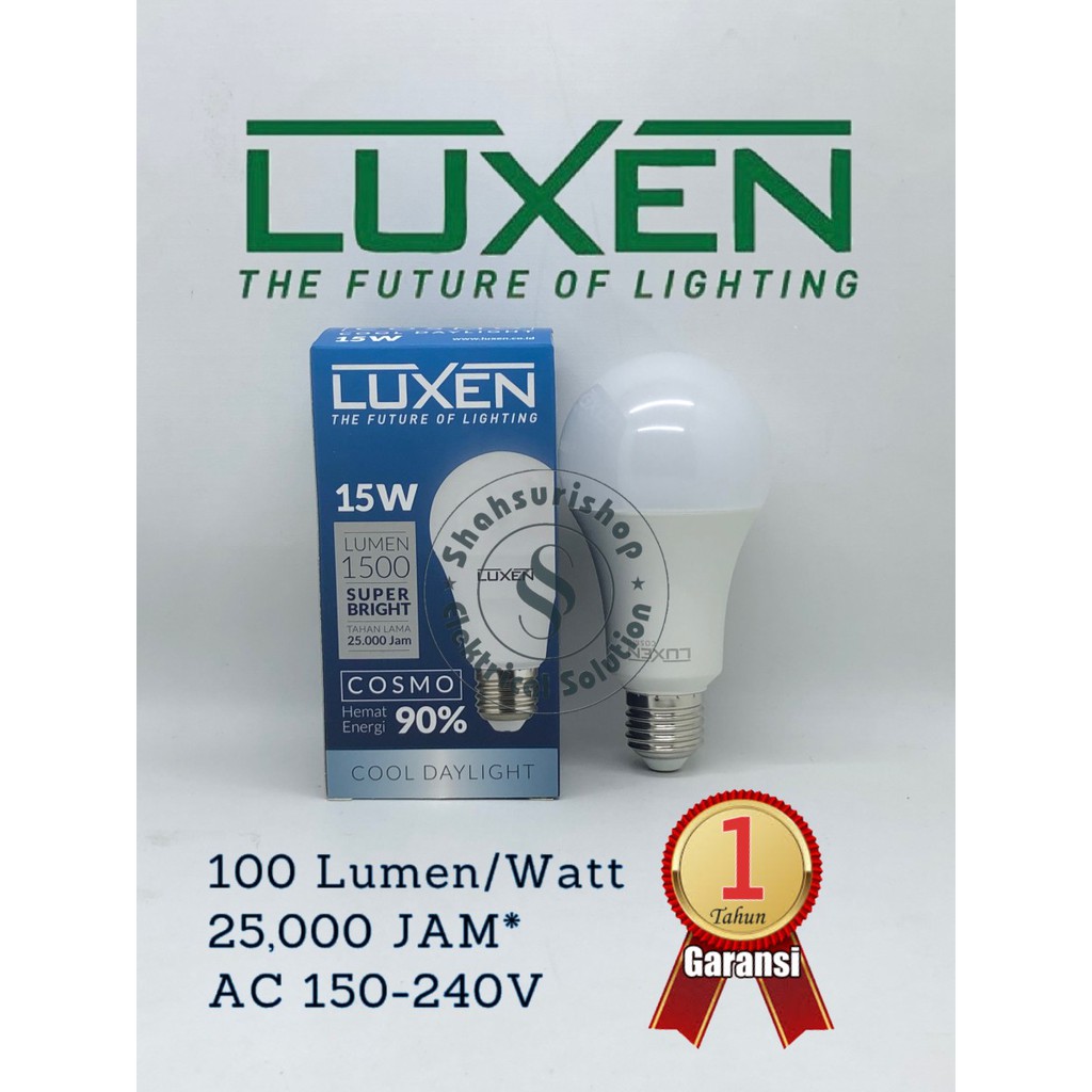 Jual LAMPU LED BULB MURAH LUXEN 15W 15 W WATT COSMO GARANSI 1 TAHUN | Shopee Indonesia