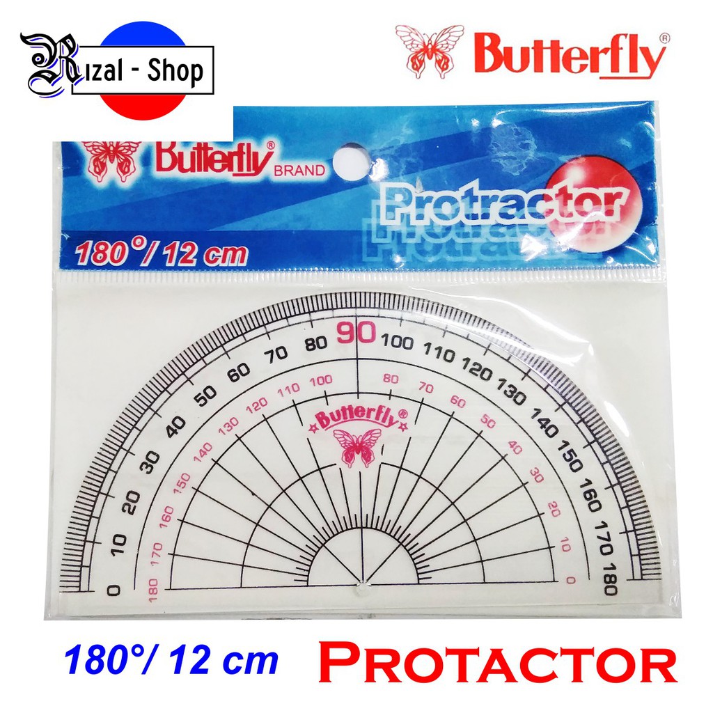 Jual Penggaris Busur 180 Derajat 12 cm Butterfly Protactor | Shopee ...