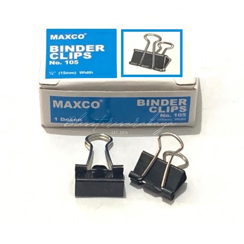 Jual [BS 244] Klip Binder Hitam Maxco - Clip No 105 107 111 115 120 155 ...