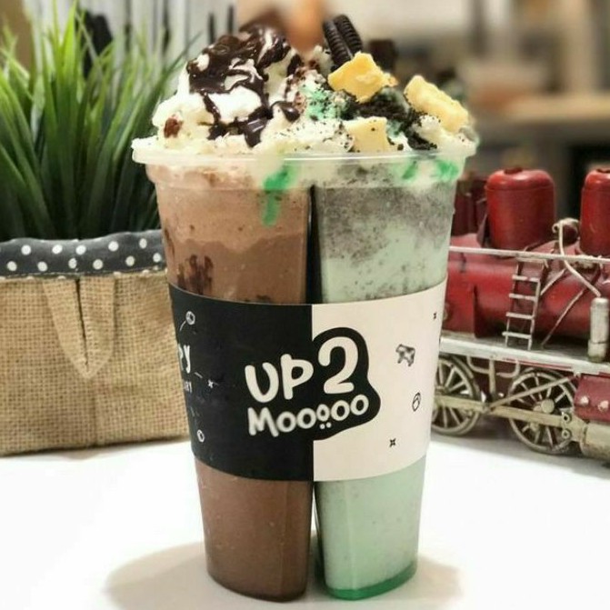 Jual DUO CUPS 2 rasa cup minuman twin cup split cup milkshake susu ...