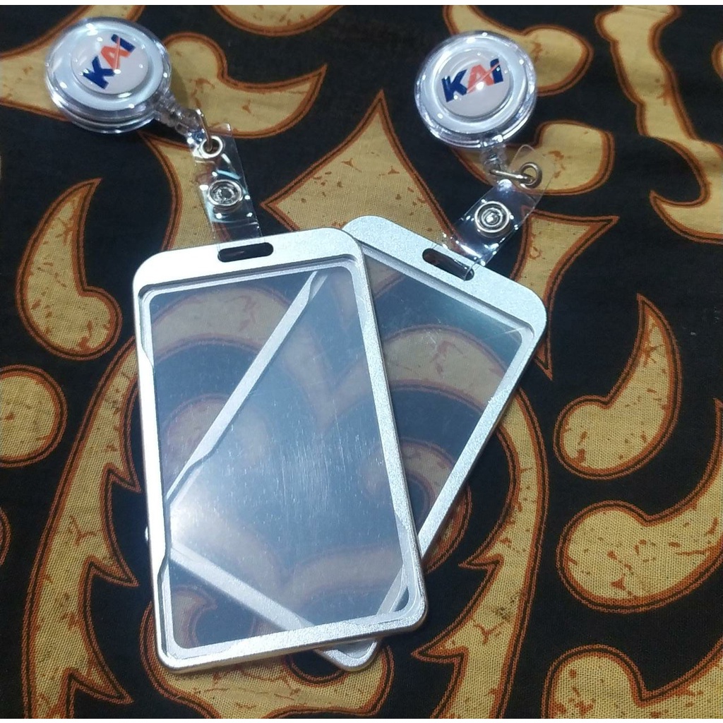 Jual Name Tag / KAI / ID Card / Holder Metal / Kantong Tarik 2 Sisi ...