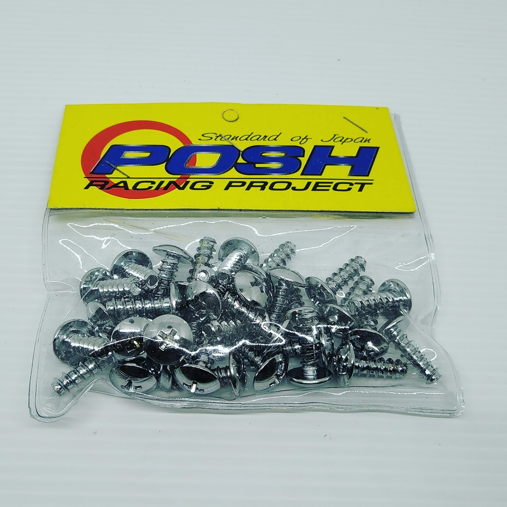 Jual Baut body motor merk posh warna chrome pakai obeng plus Tersedia ...