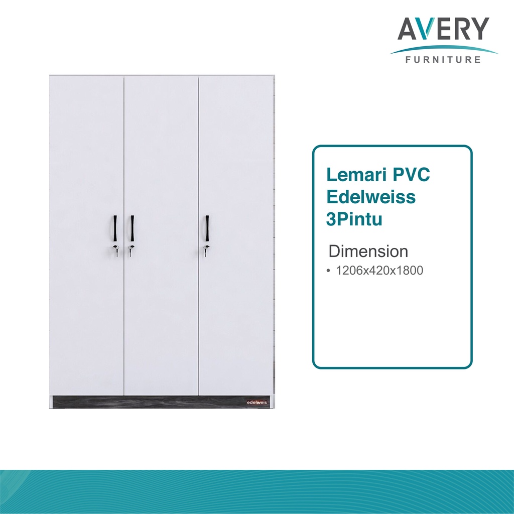 Jual Avery - Lemari PVC Edelweiss 3 Pintu / Lemari Pakaian | Shopee ...