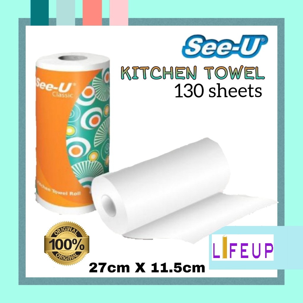 Jual Tisu Tissue SEE-U Kitchen Dapur Towel roll Classic 1ply 130 sheets ...