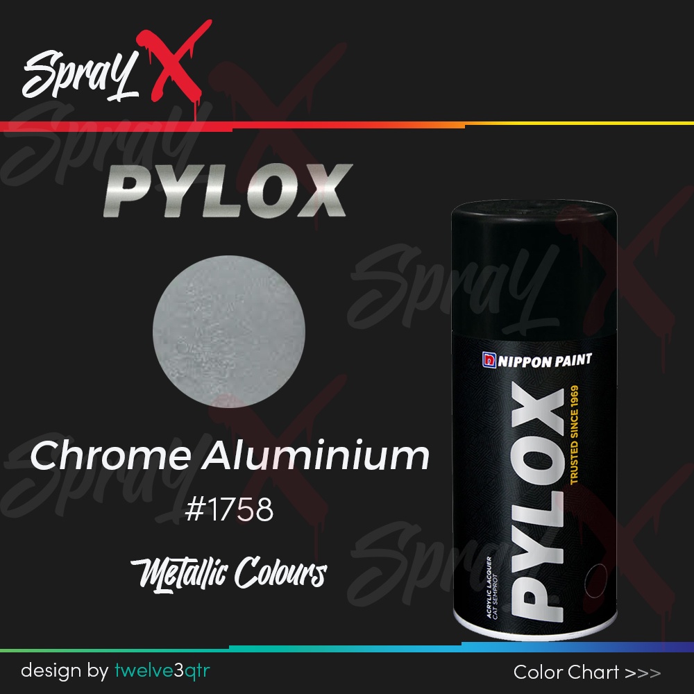 Jual PYLOX METALLIC CHROME ALUMINIUM 1758 / KROM SILVER #1758 300ML ...