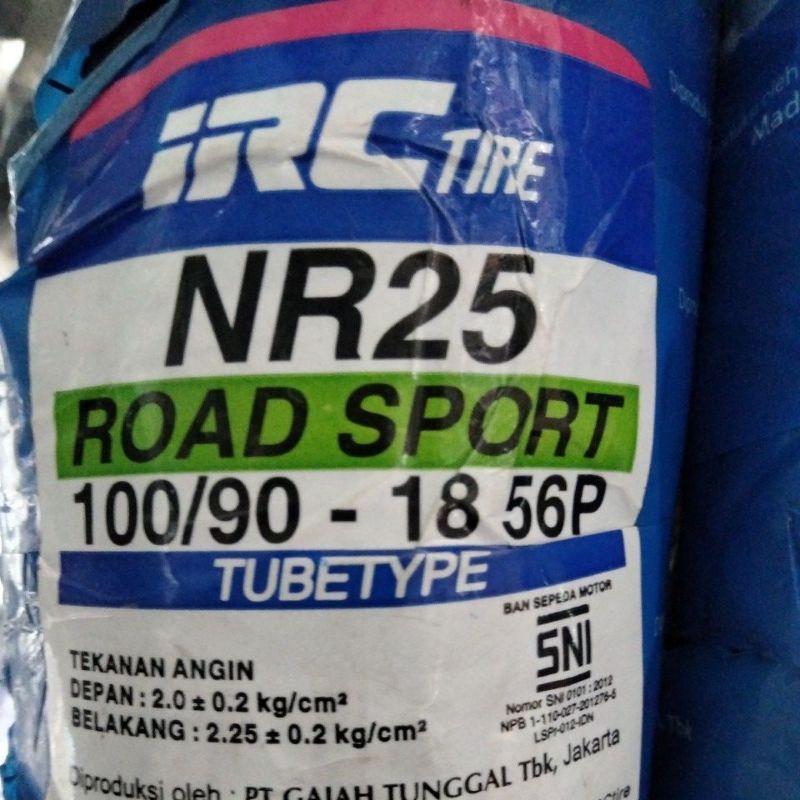 Jual BAN IRC NR25 TUBETYPE (275-300-17-18 100/90 RING 17 18) BAN LUAR ORIGINAL MOTOR IRC TIRE ...