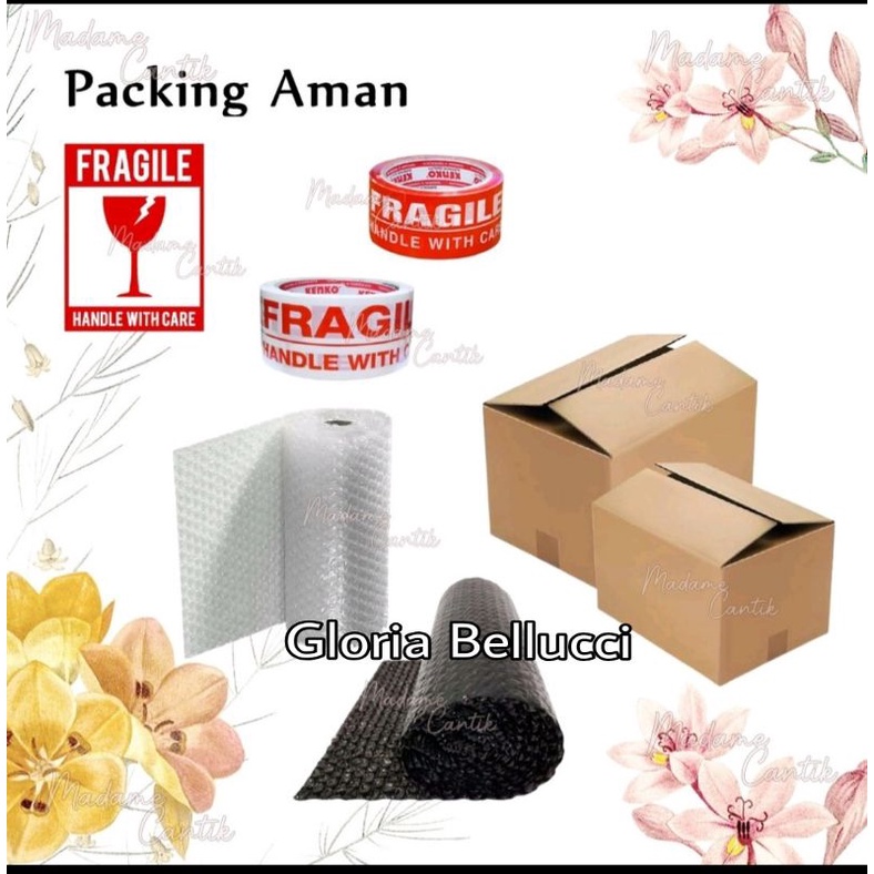 Jual packing bubble wrap tambahan kardus dus pengaman stiker fragile ...