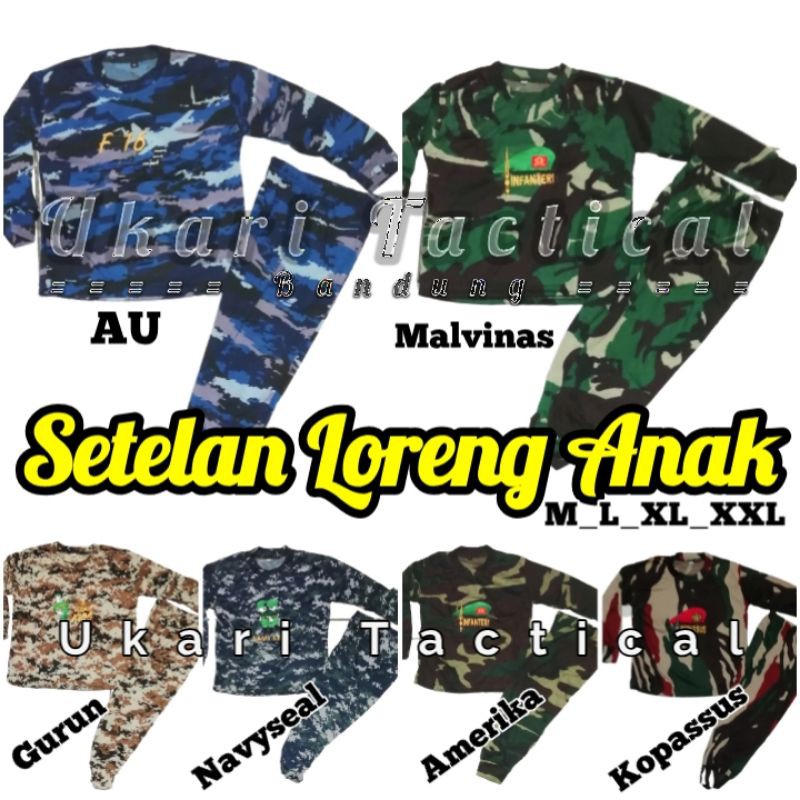 Jual MAM Setelan baju kaos training loreng anak army usia 3-7th lengan panjang Termurah | Shopee ...