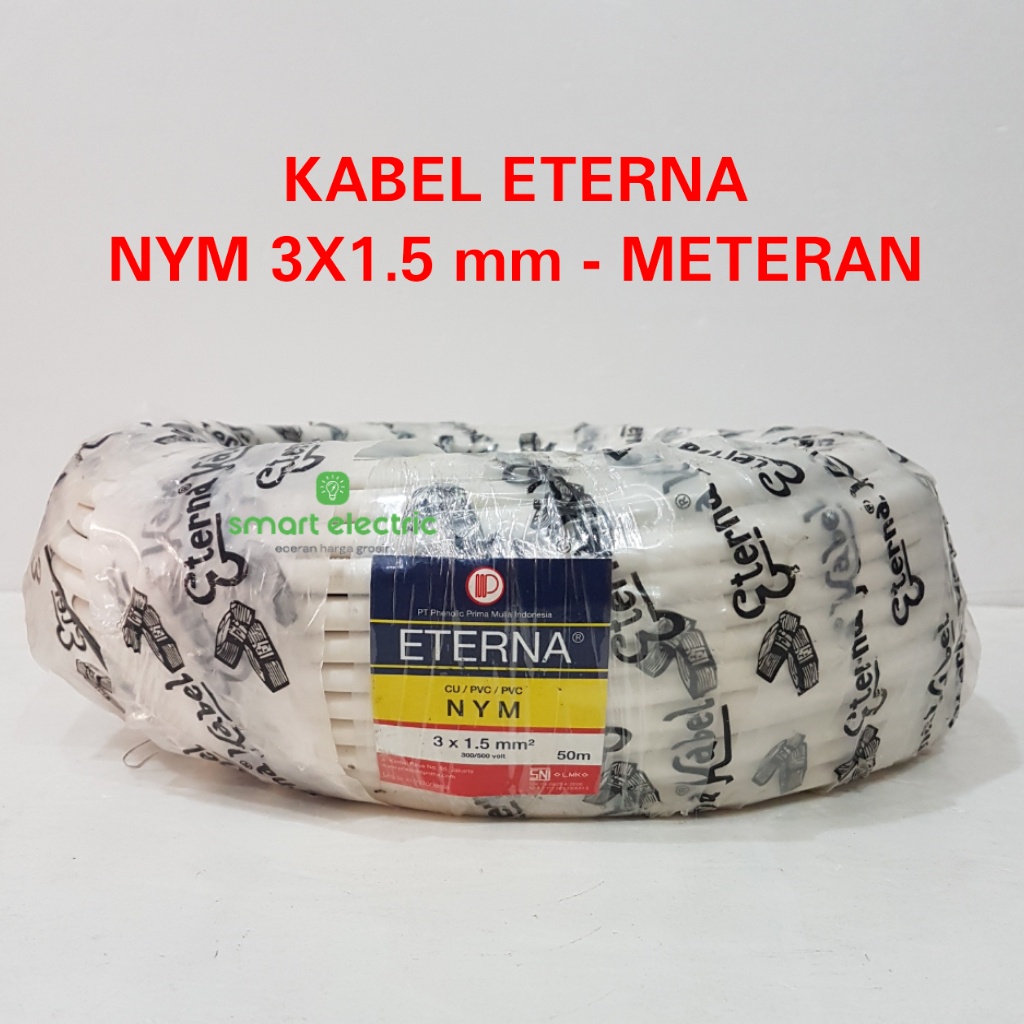 Jual Kabel Listrik Eterna NYM 3x1.5mm Meteran Tunggal Tembaga Murni SNI LMK | Shopee Indonesia