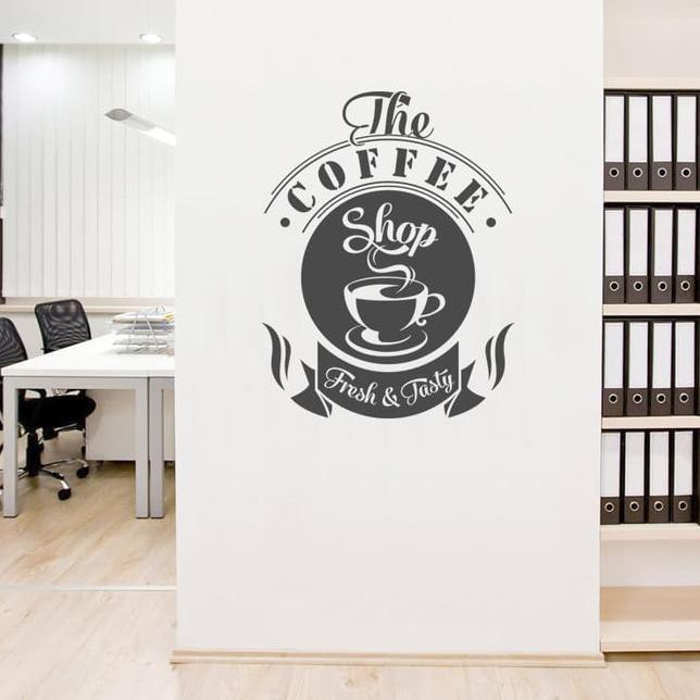 Jual Stiker Morning Coffee Kopi Dinding Kaca Tembok Kafe Cafe Wall ...