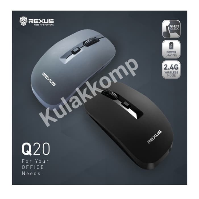 Jual REXUS MOUSE WIRELESS Q20 SILENT CLICK/ MOUSE WIRELESS REXUS Q20 JT ...