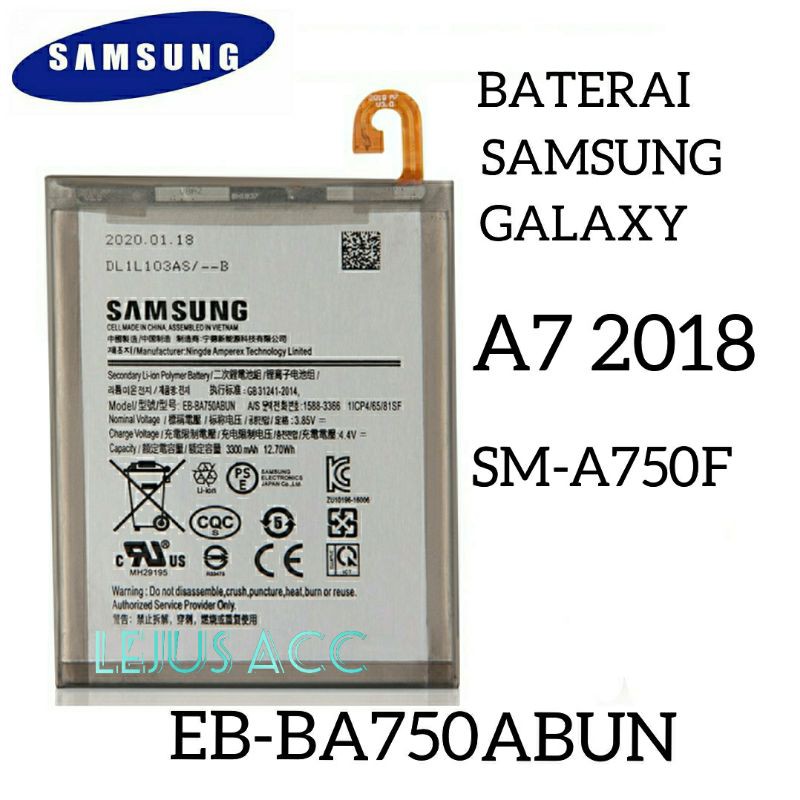 Jual Baterai Batre Battery Samsung Galaxy A7 2018 - A750 - EB-BA750ABUN ...