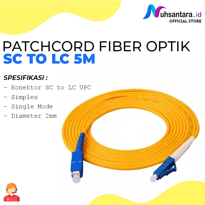 Jual [𝐎𝐑𝐈𝐆𝐈𝐍𝐀𝐋] Kabel Patchcord SC LC UPC 5m Fiber Optik Single Mode Patch Cord SC 5 meter ...