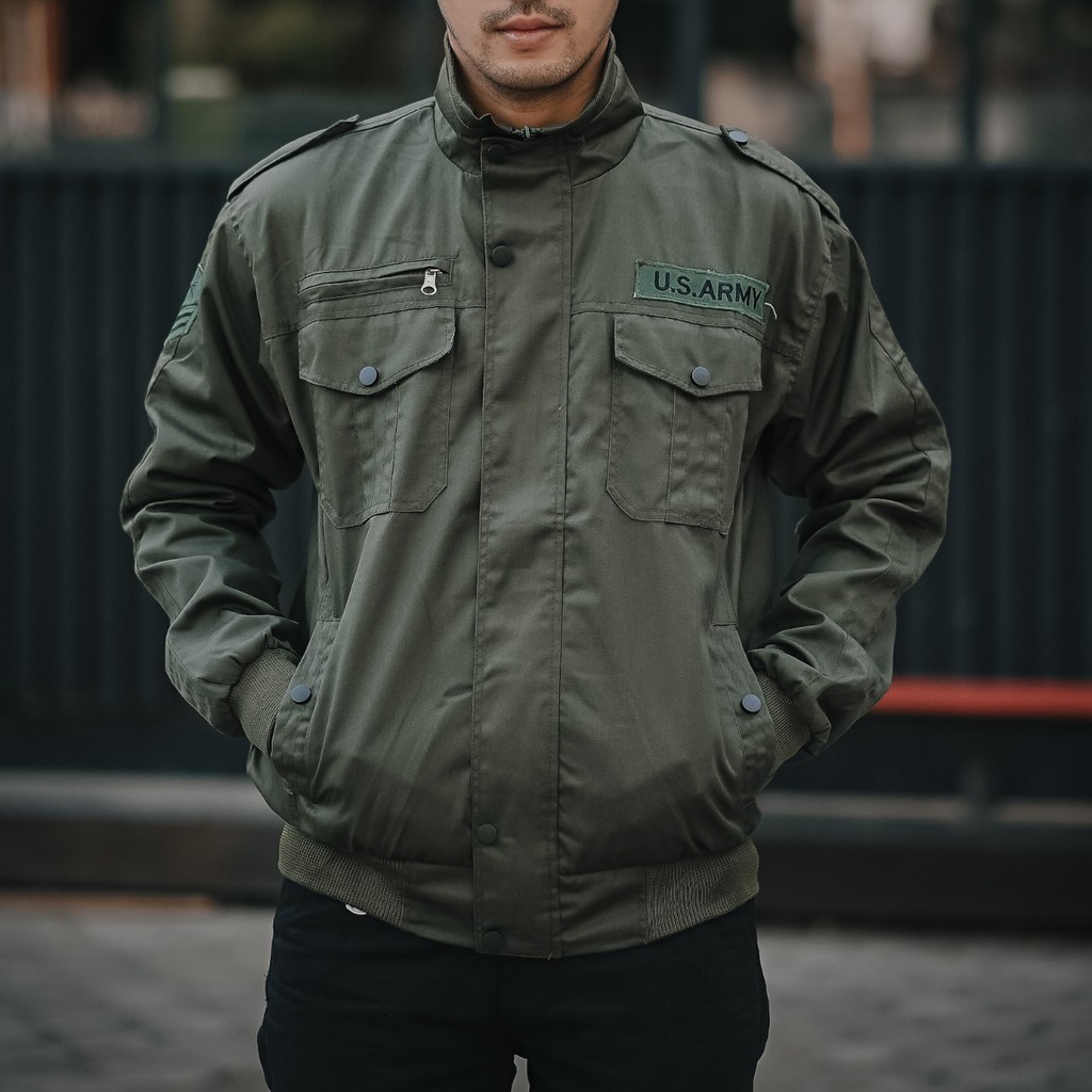 Jual Jaket bomber pria army ruby-jaket bomber BGSR populer | Shopee ...