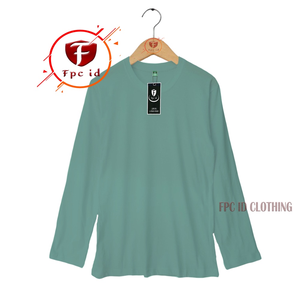Jual Kaos Polos Olive Sage Green Lengan Panjang Cotton Combed 30s Baju Pria Atasan Wanita Jumbo ...