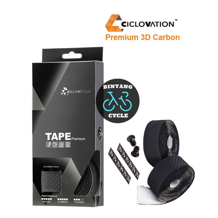 Jual Bar Tape CICLOVATION Premium Bar Tape with 3D Carbon Touch - Black ...