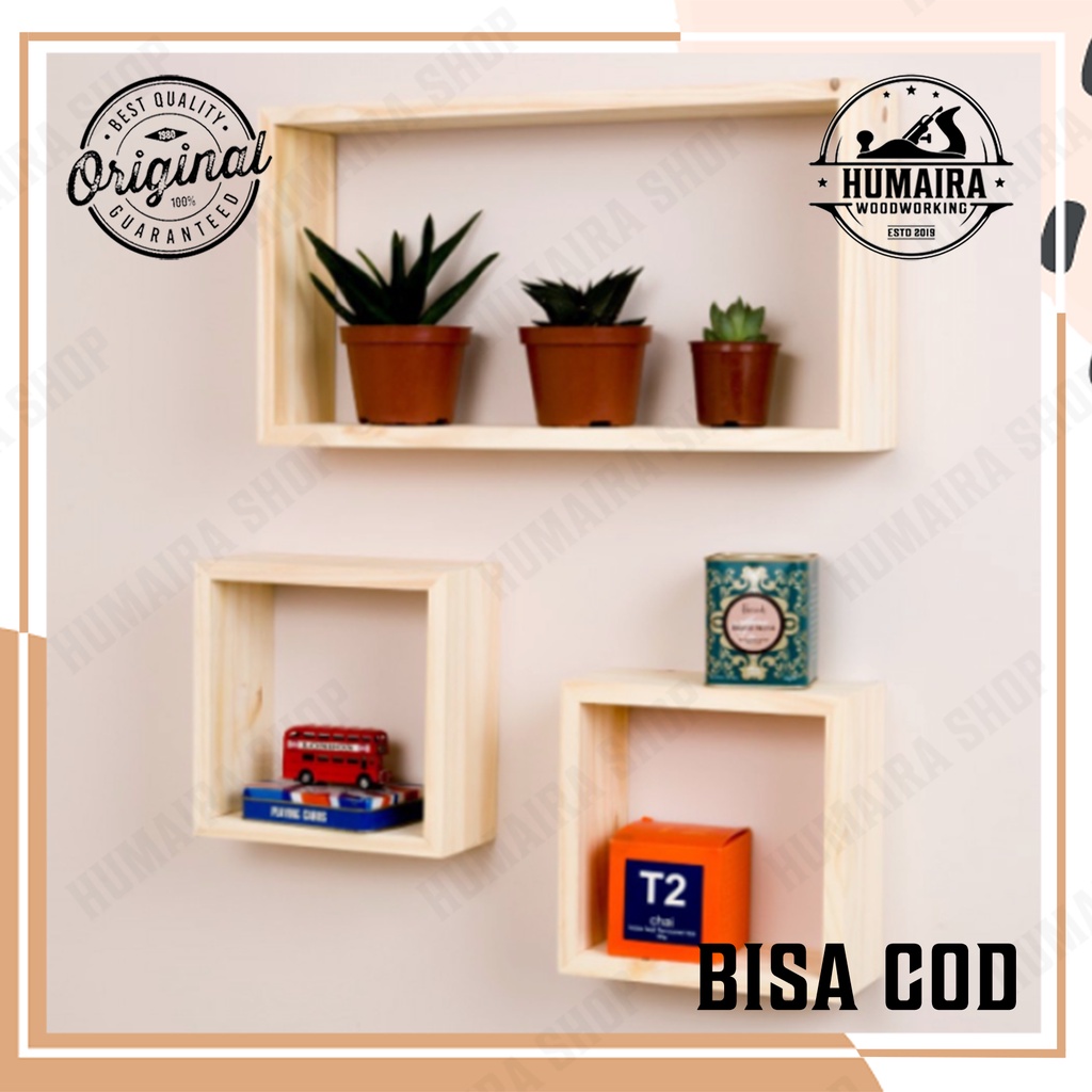 Jual Rak Gantung Kayu Minimalis Modern | Box Shelves | Rak multifungsi ...